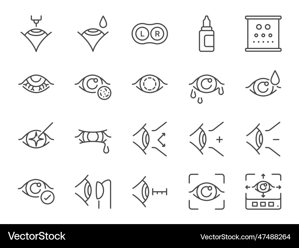Ophthalmology icon set Royalty Free Vector Image