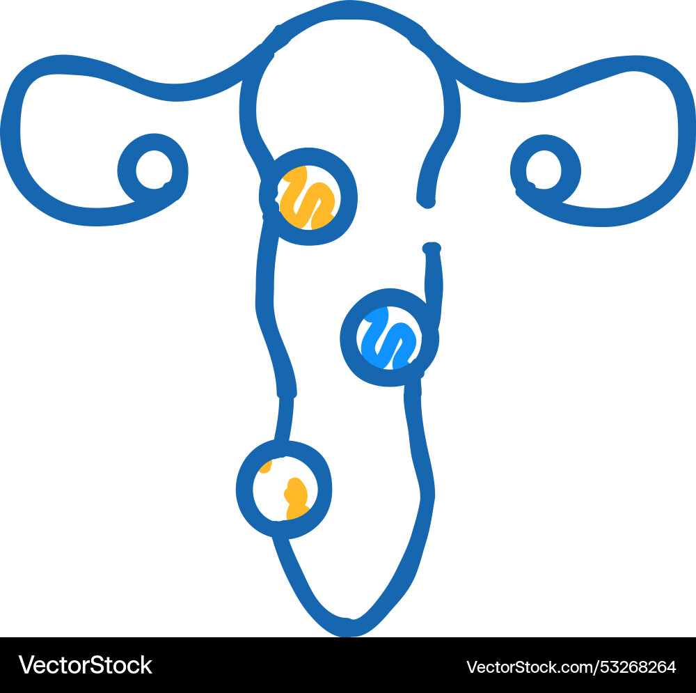 Pathology of cervix icon doodle Royalty Free Vector Image