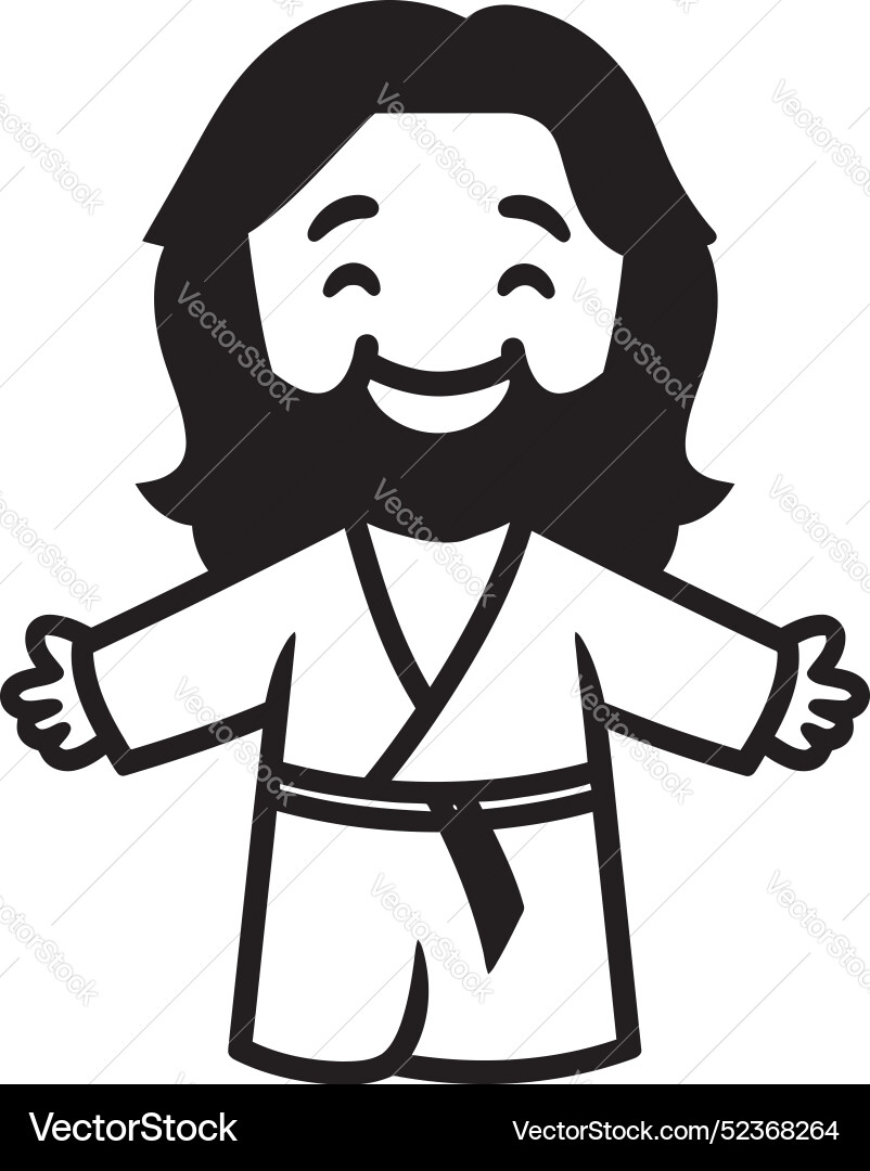Peaceful guardian black jesus icon divine Vector Image