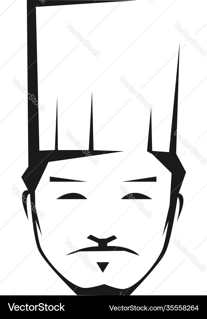 Professional chef outline Royalty Free Vector Image