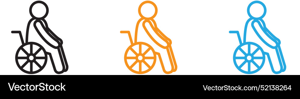 Seniors or old man sitting logo set collection Vector Image