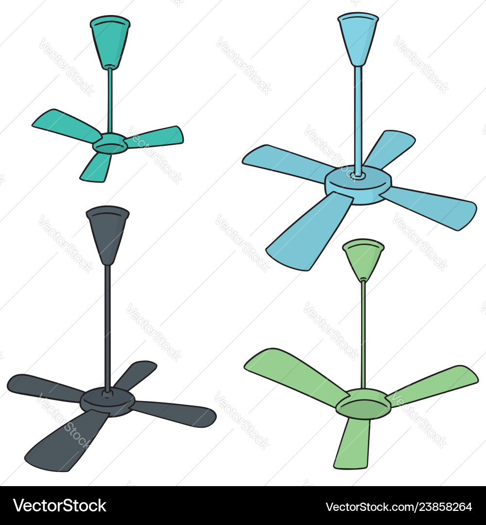Set of ceiling fan Royalty Free Vector Image - VectorStock