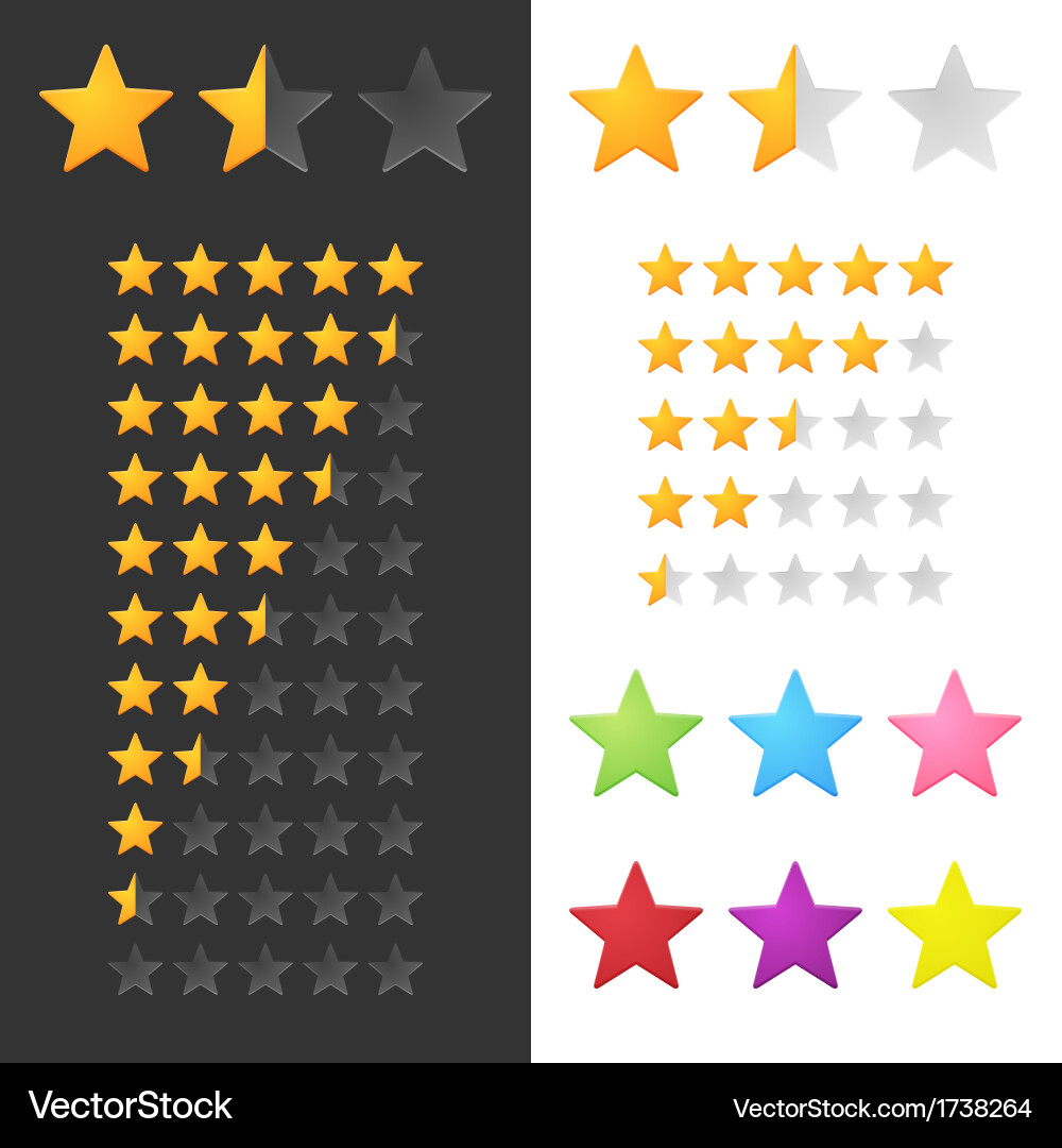 Star Rating Icons Set Royalty Free Vector Image