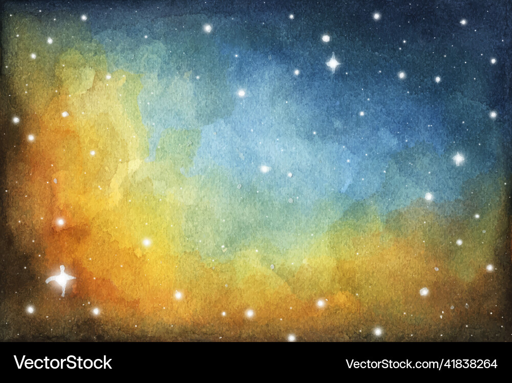 Watercolor Galaxy Background Royalty Free Vector Image