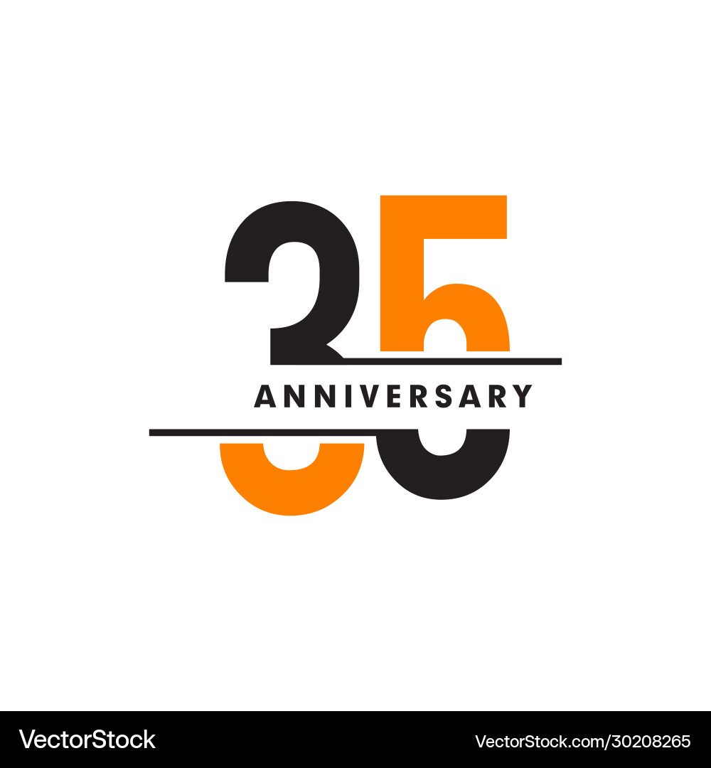 35th celebrating anniversary emblem logo design Vector Image