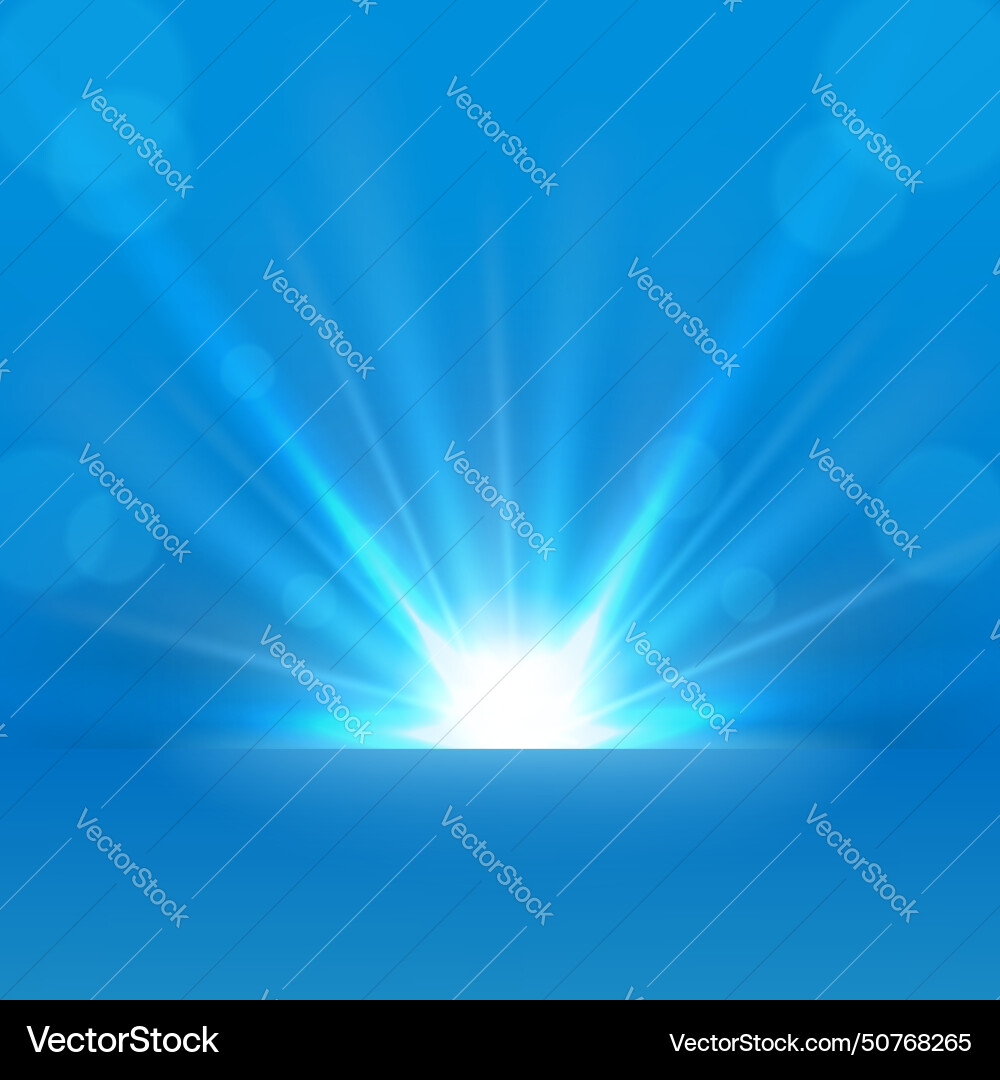 Blue rays rising background Royalty Free Vector Image