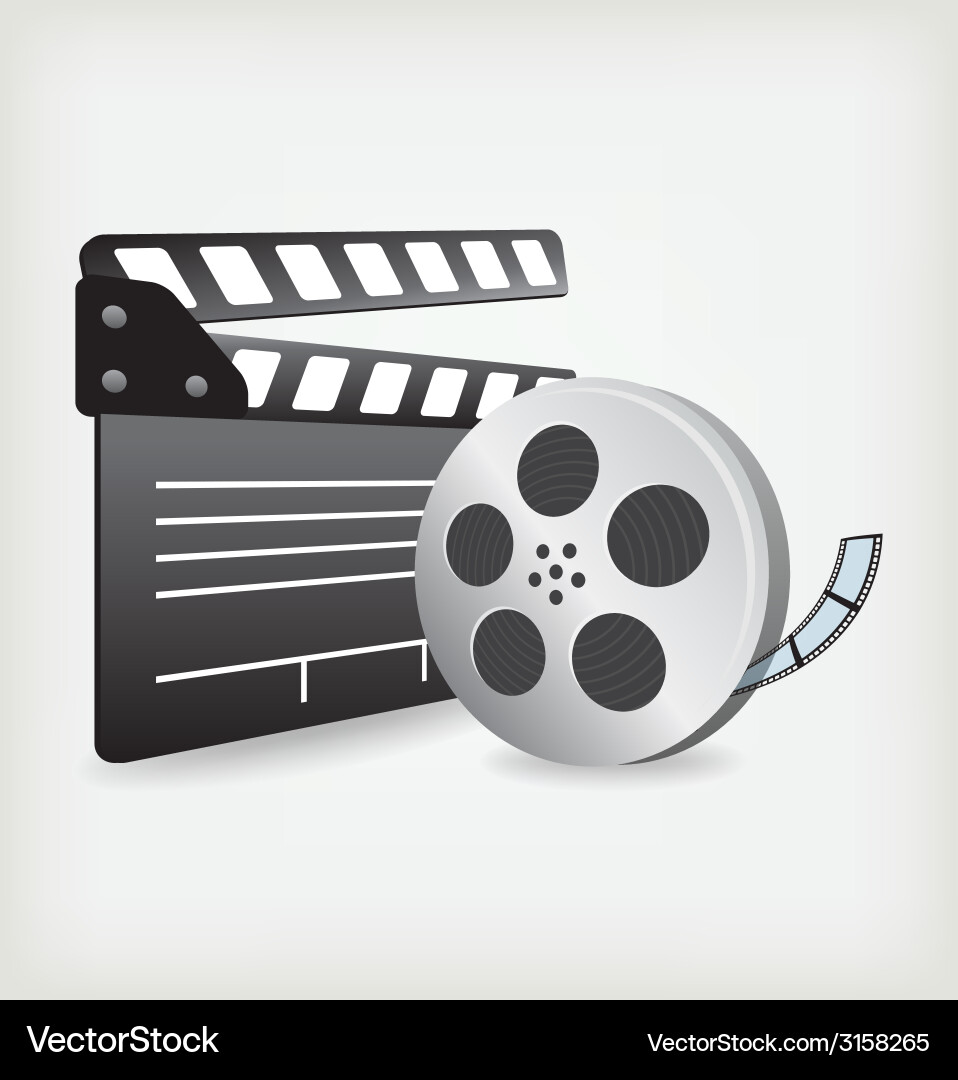 Film slate with movie Royalty Free Vector Image