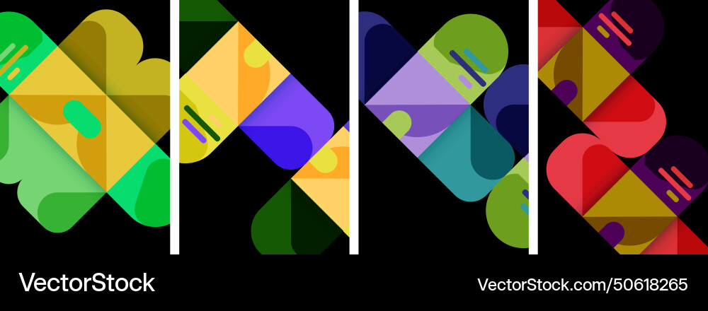 Geometric colorful poster backgrounds with squares