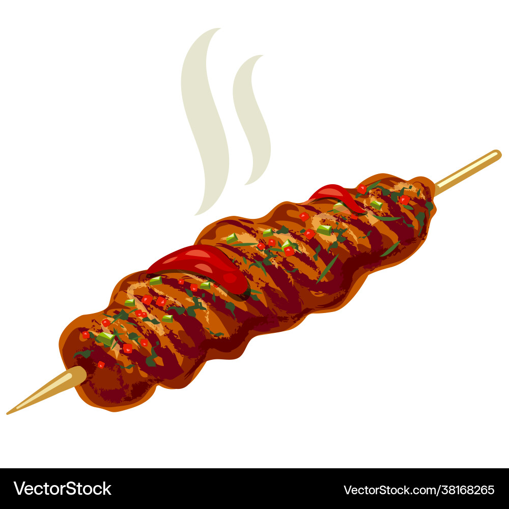 Kebab with sauce Royalty Free Vector Image - VectorStock