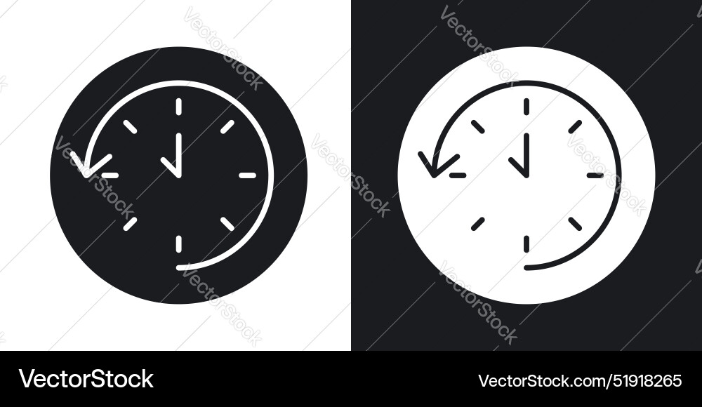 Past time icon set in solid black and white color Vector Image