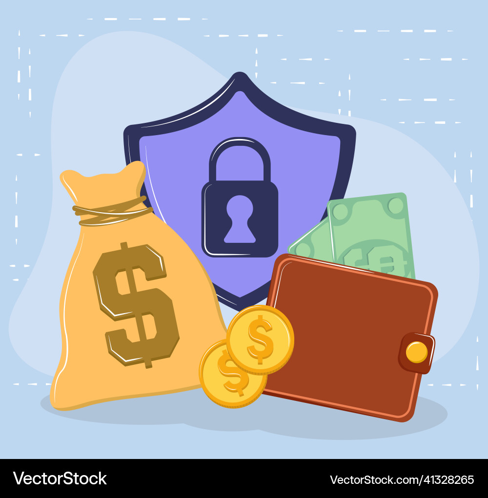 Security finance and money Royalty Free Vector Image
