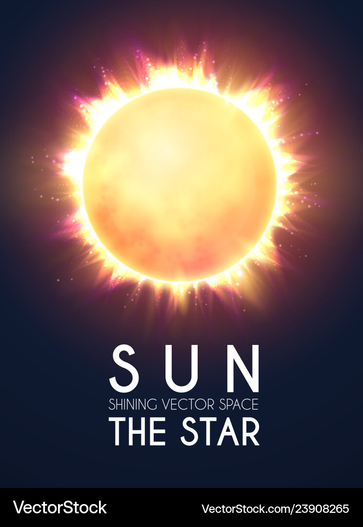 Sun in universe shining star cosmos design Vector Image