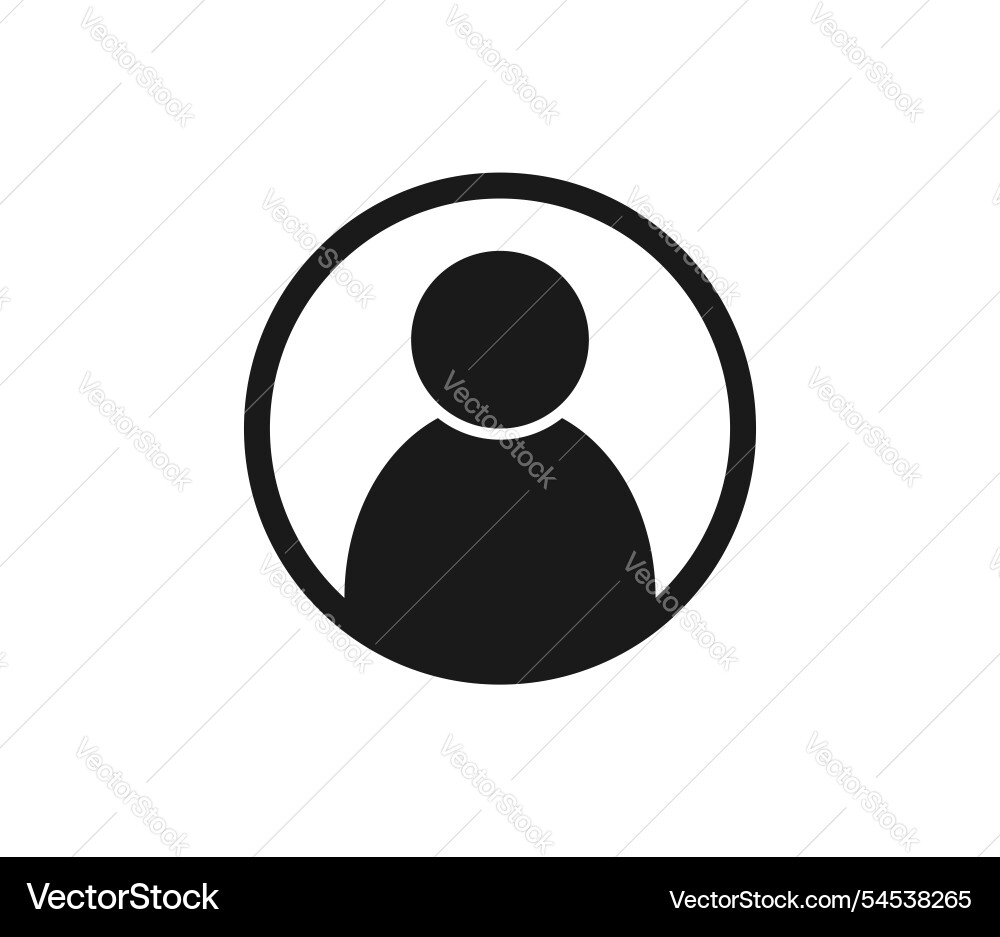User account icon profile avatar in circle Vector Image