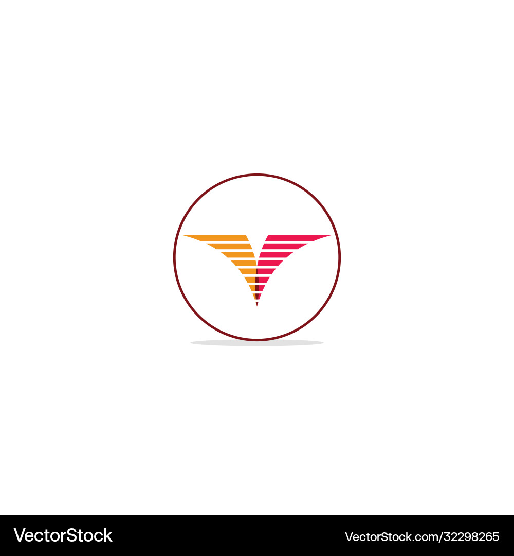 V initial line company logo Royalty Free Vector Image