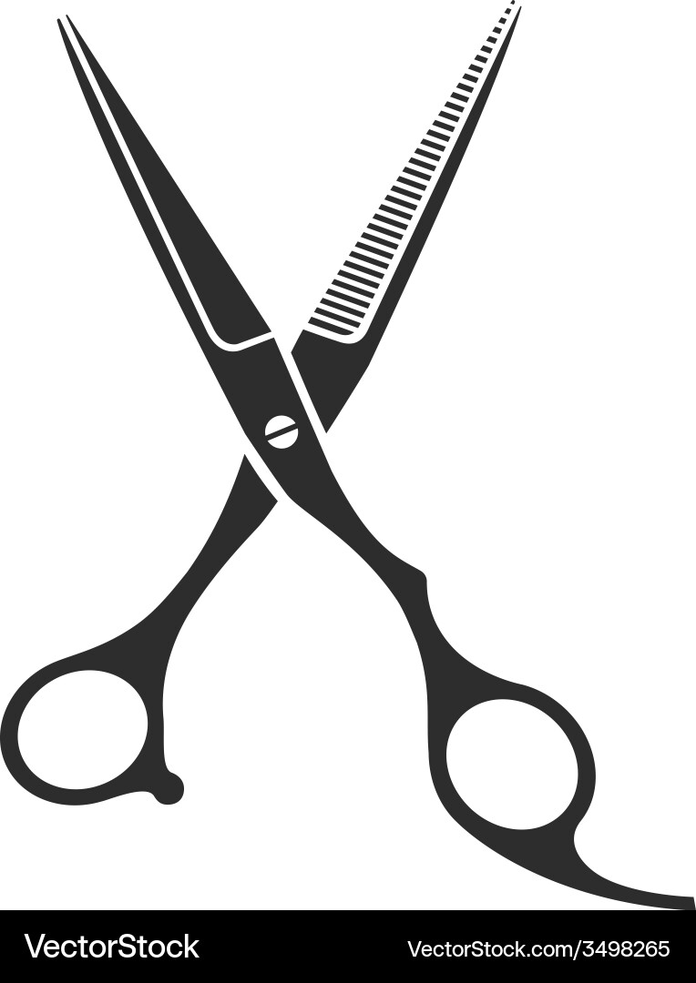 Vintage barber shop scissors Royalty Free Vector Image