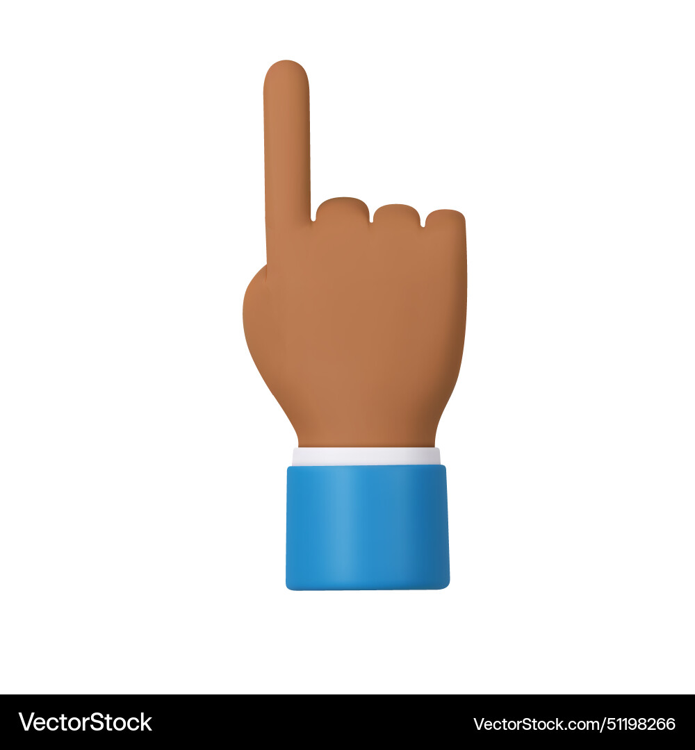 3d cartoon character hand Royalty Free Vector Image