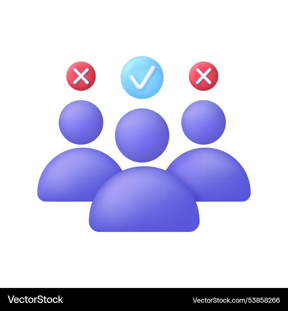 3d choosing candidate for job Royalty Free Vector Image