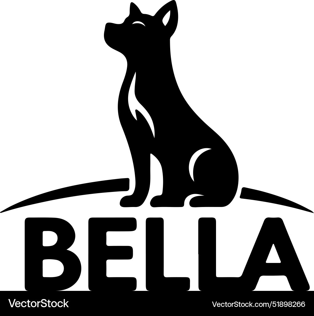 A black silhouette bella dog design Royalty Free Vector