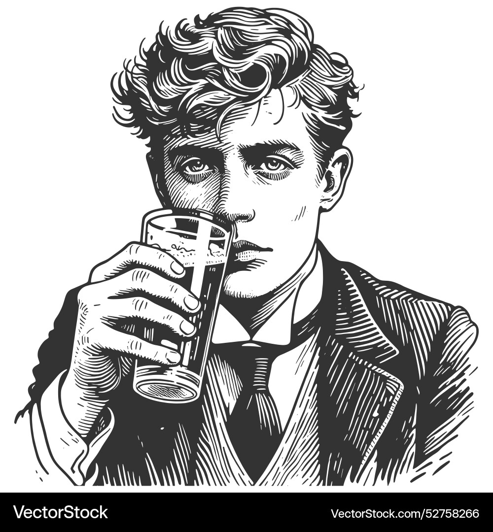 Alcoholic man holding beer mug Royalty Free Vector Image