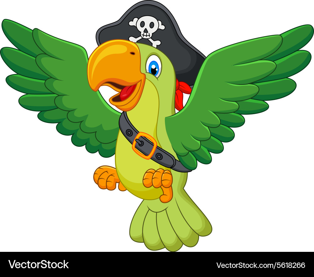 Cartoon pirate parrot Royalty Free Vector Image