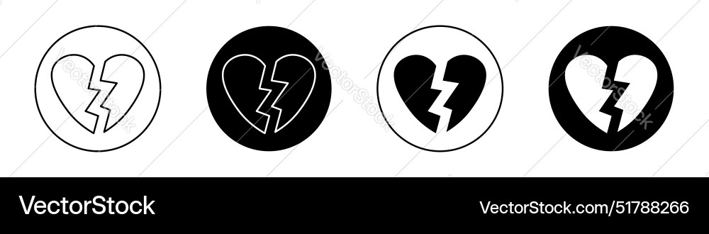 Heart crack icon Royalty Free Vector Image - VectorStock