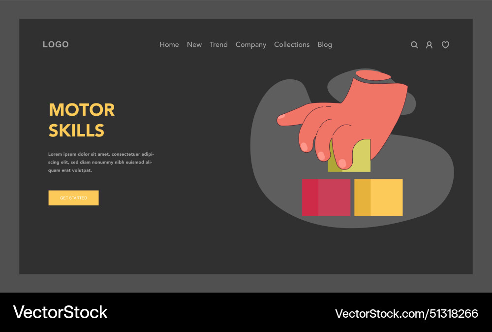 Motor skills concept flat Royalty Free Vector Image