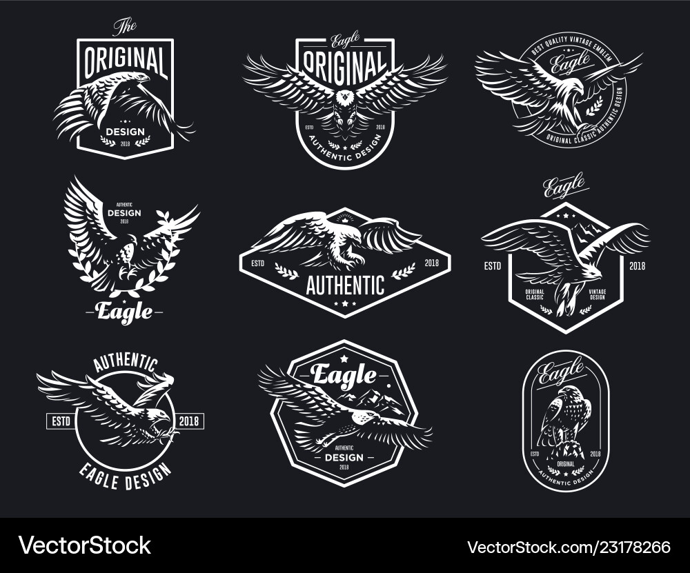 Set of eagles Royalty Free Vector Image - VectorStock