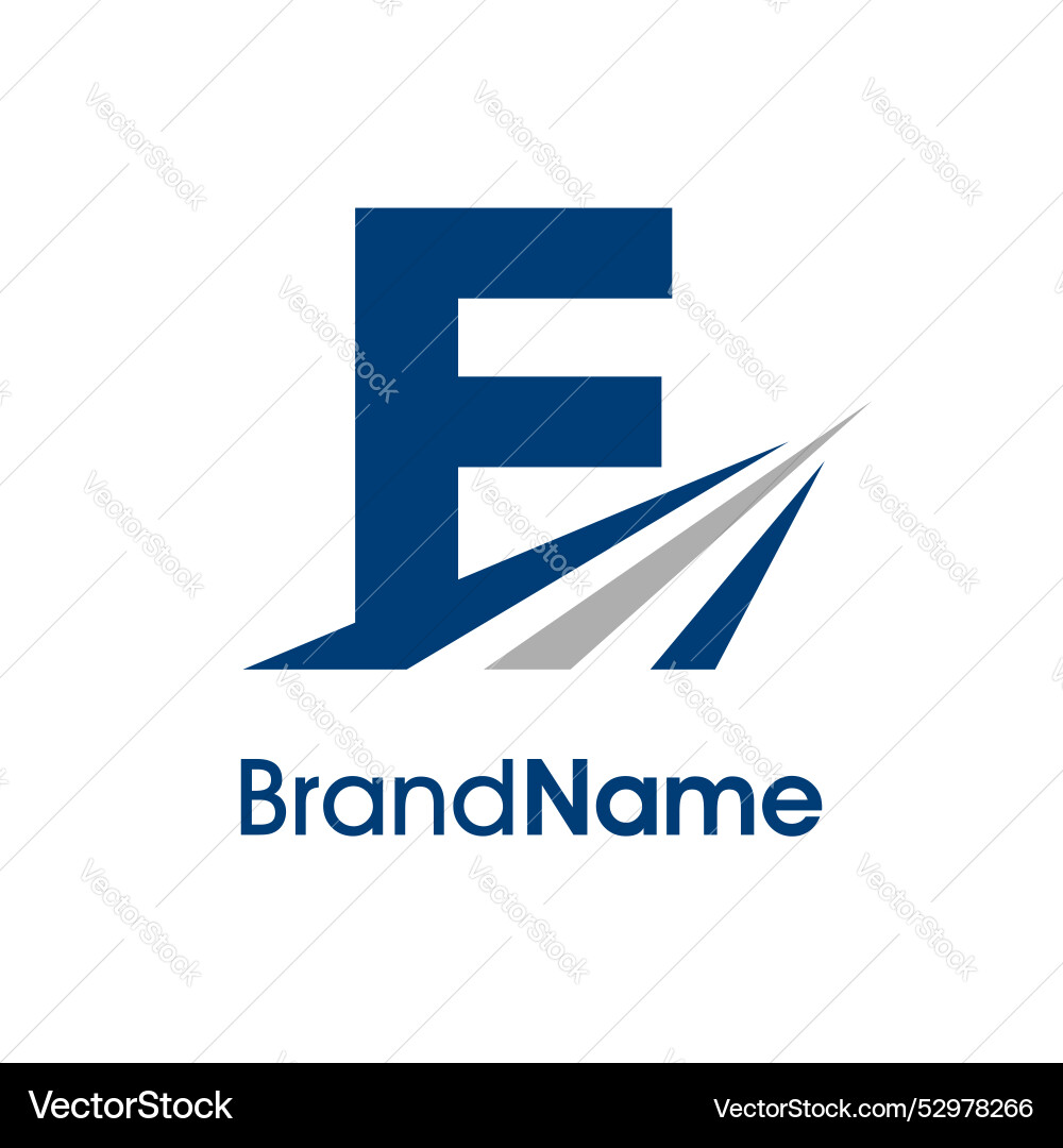 Simple initial f road logo Royalty Free Vector Image