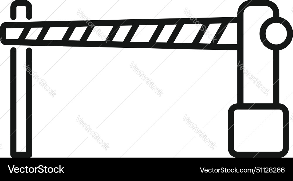 Striped railway cross barrier icon outline Vector Image