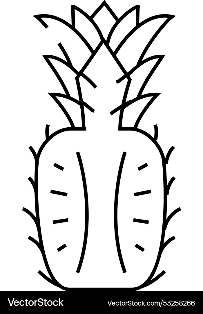 Whole cut pineapple line icon Royalty Free Vector Image