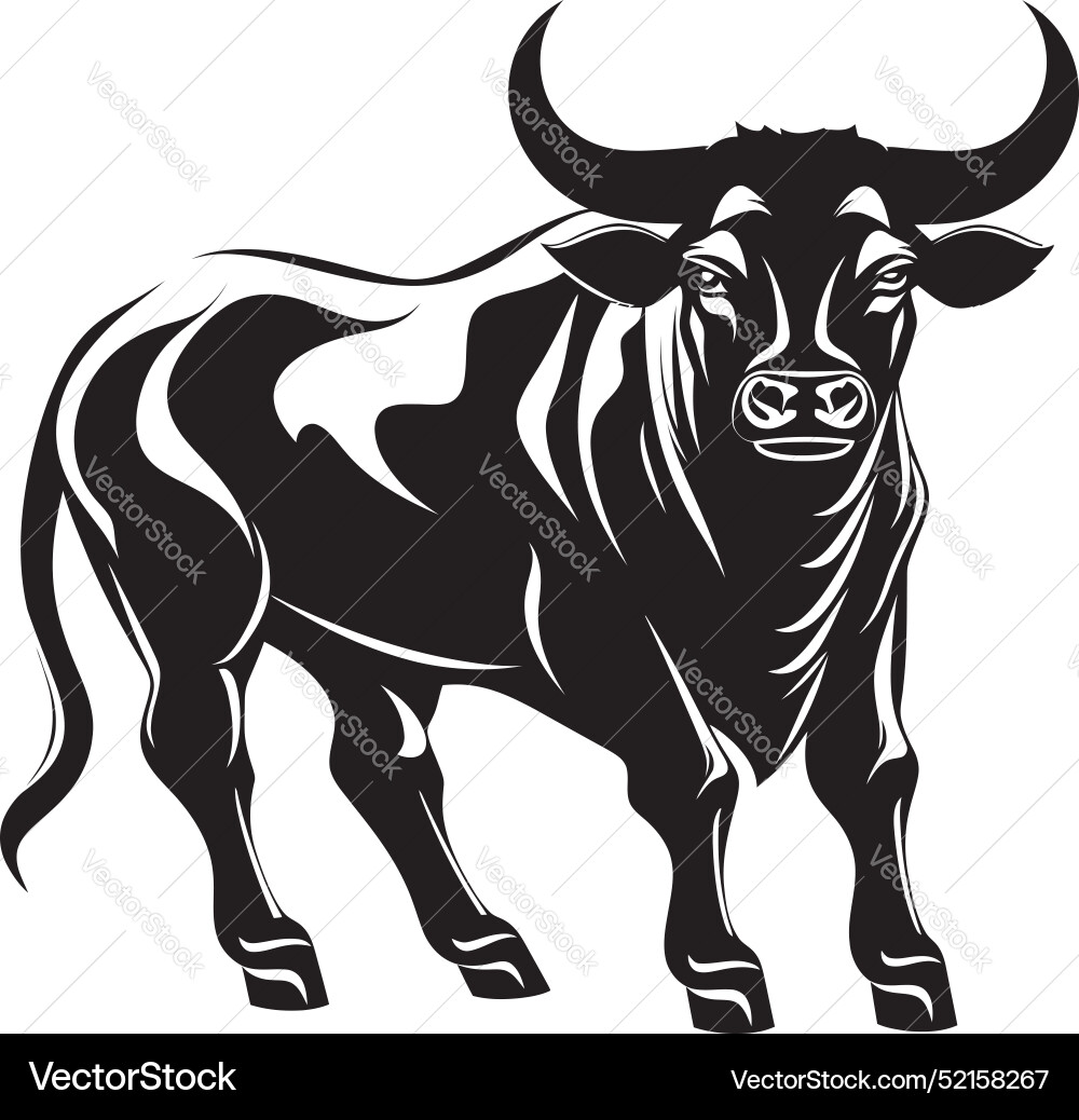 Charging champion full bodied bull icon design Vector Image