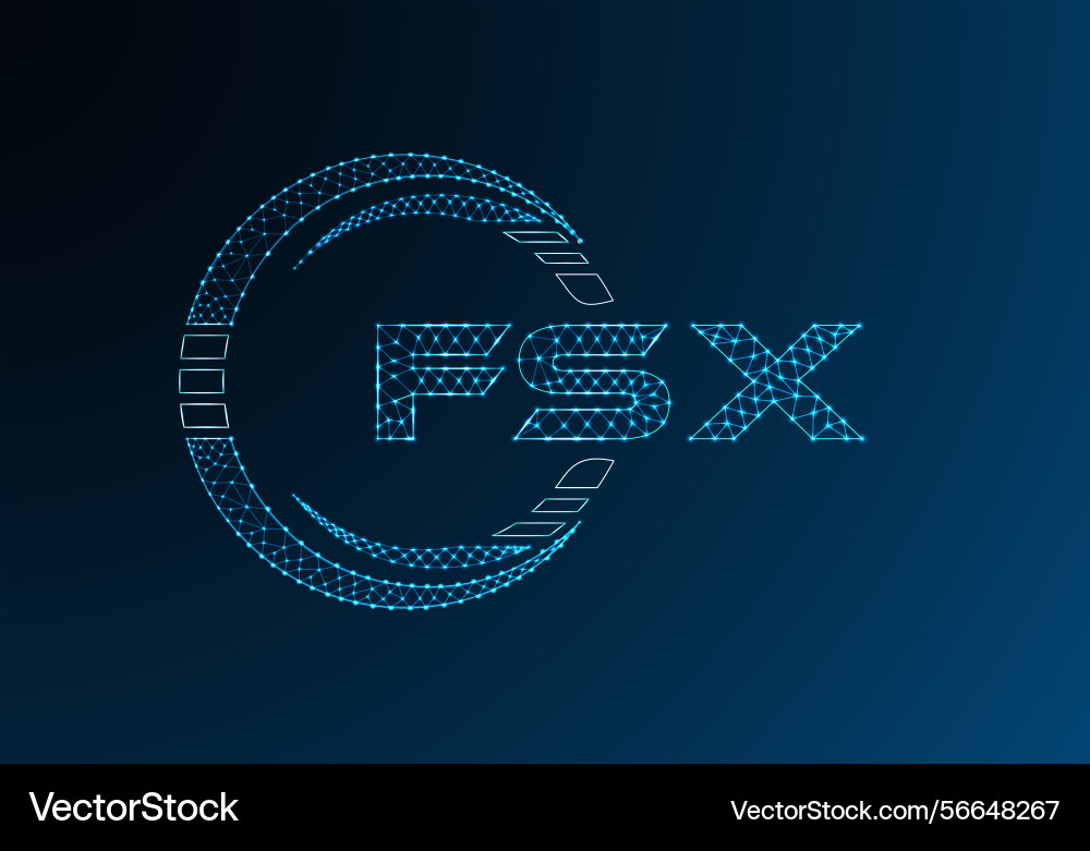 Fsx low poly letter logo design lower Royalty Free Vector