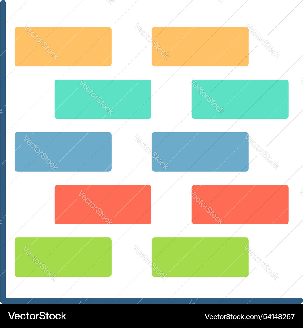 Gantt chart flat icon design Royalty Free Vector Image