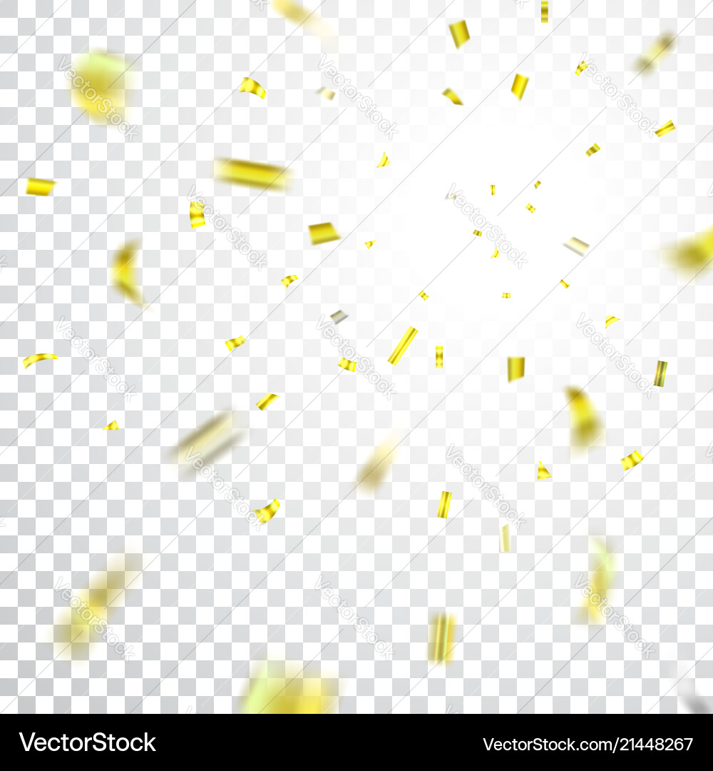 Gold confetti explosion celebration isolated Vector Image