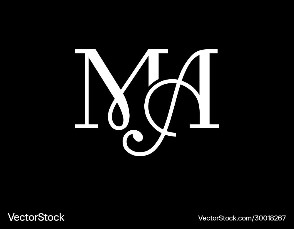 M a ma Initial Letter Logo Design Vorlage Vektorbild