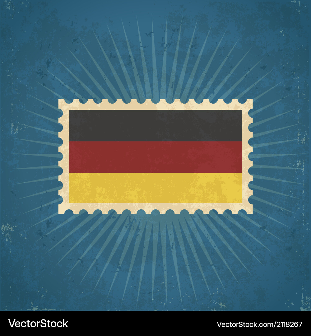 Retro german flag postage stamp Royalty Free Vector Image