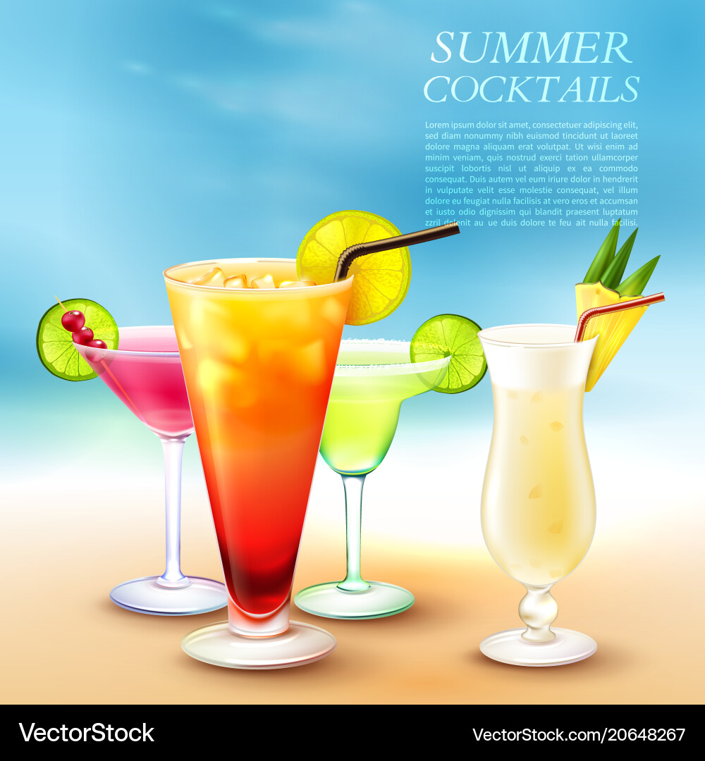 Summer cocktail party background Royalty Free Vector Image