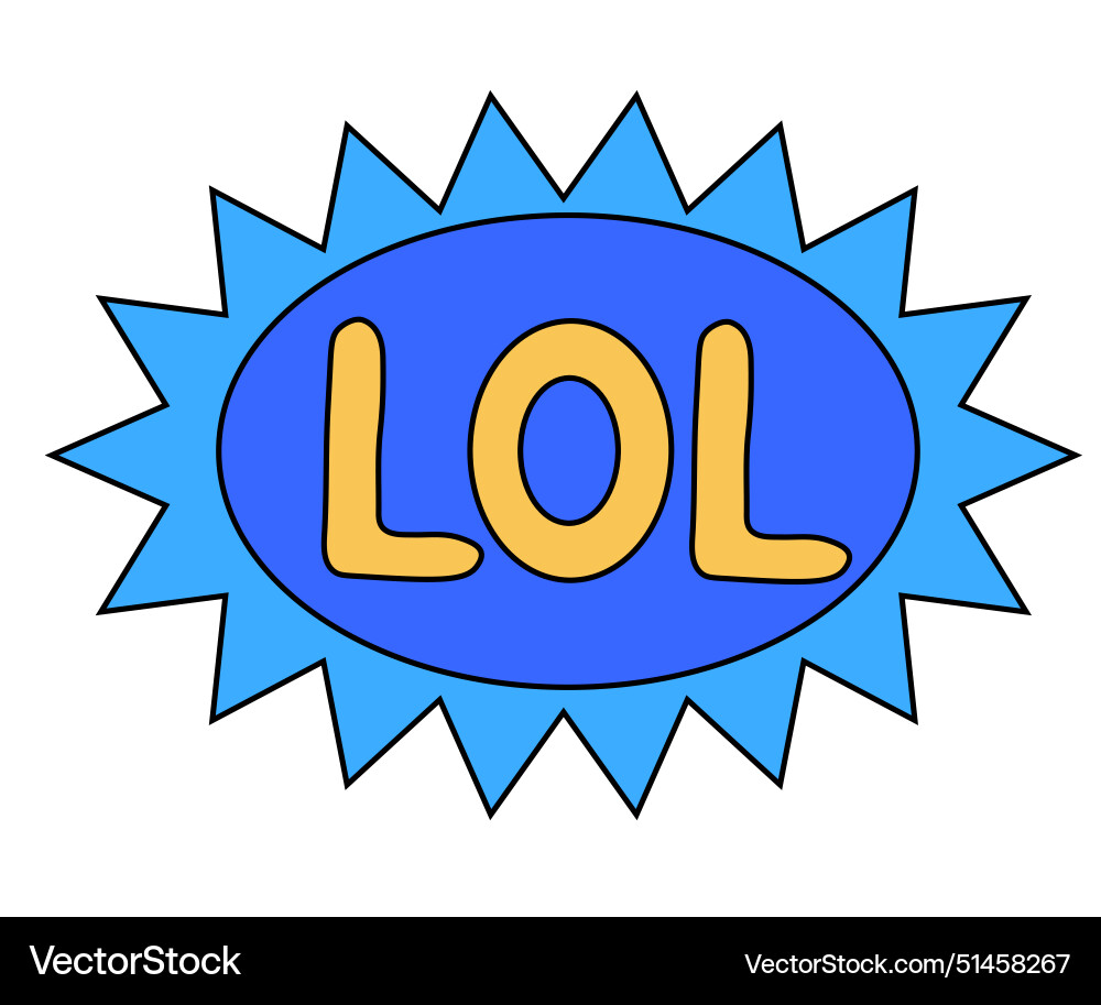 Trendy retro sticker cartoon shape patch lol Vector Image
