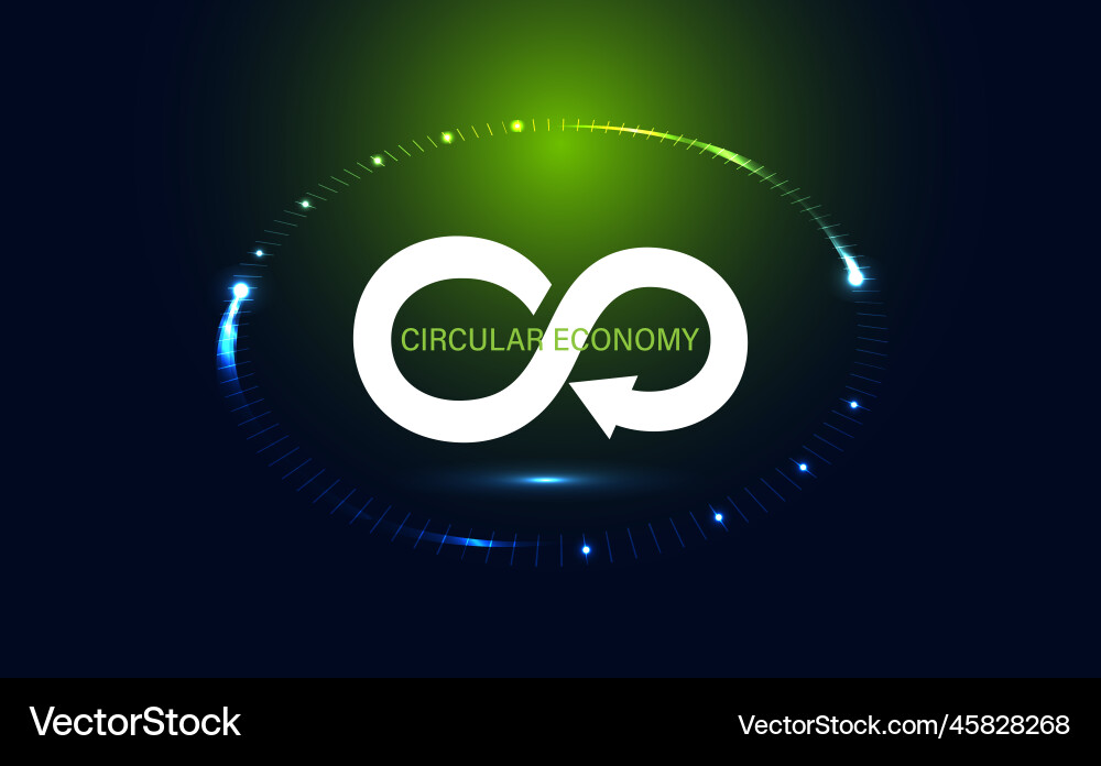 Abstract circular economy symbols environment Vector Image