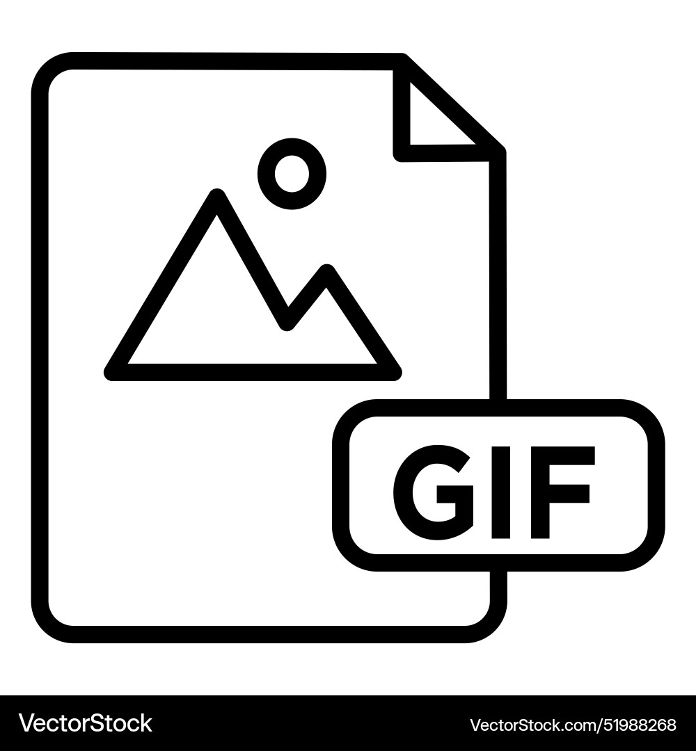 Dynamic gif icon for digital media Royalty Free Vector Image