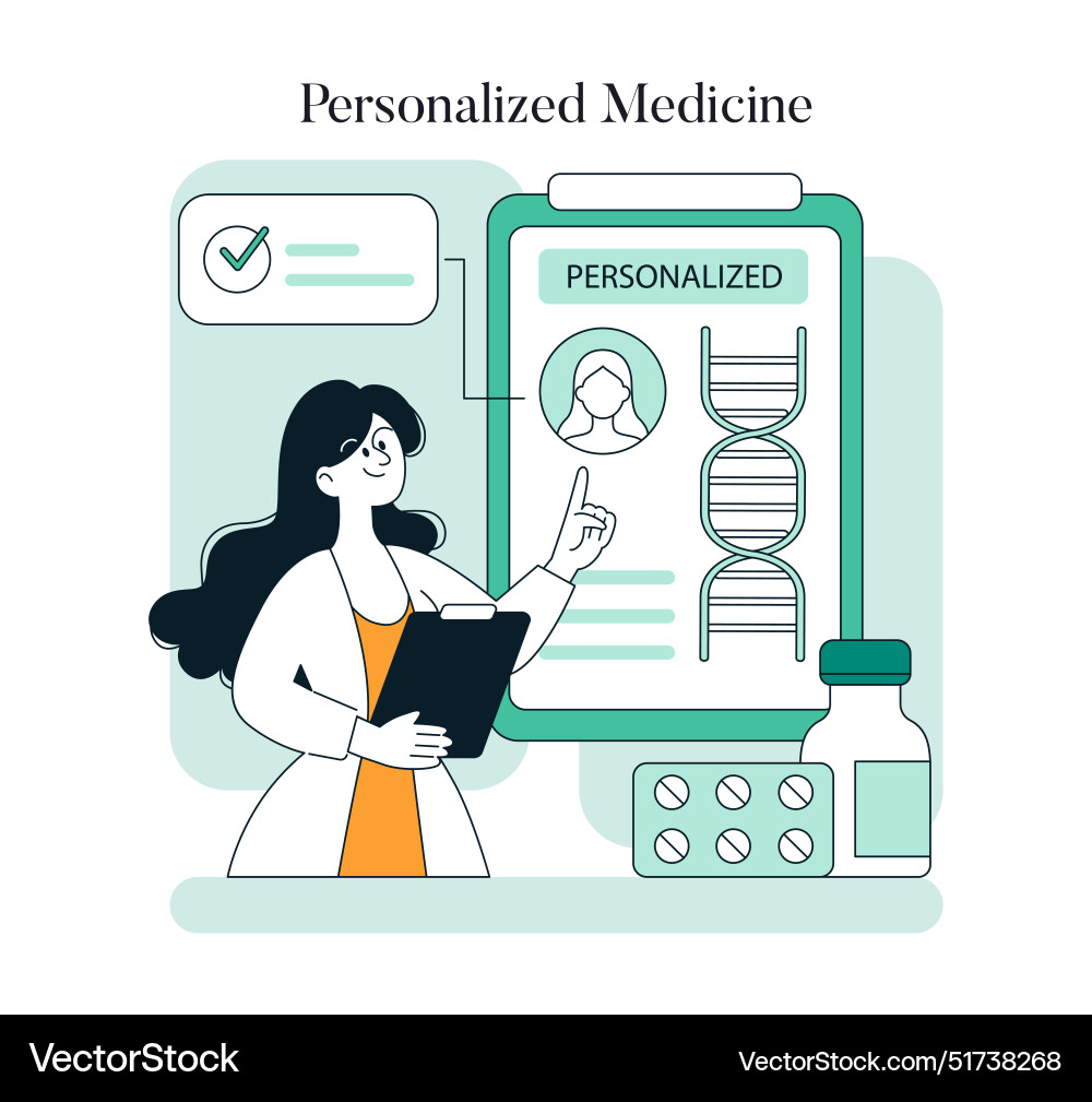 Healthcare innovation flat Royalty Free Vector Image