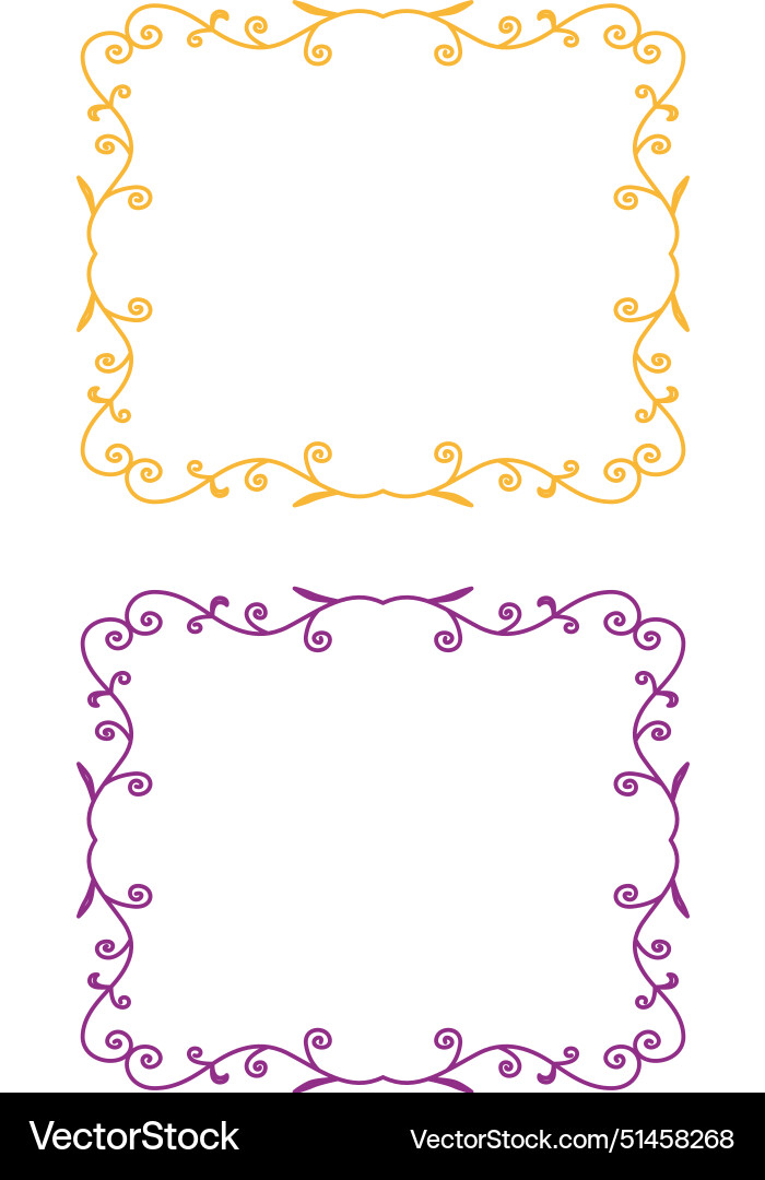 Luxury romance ornamental wedding frames set Vector Image