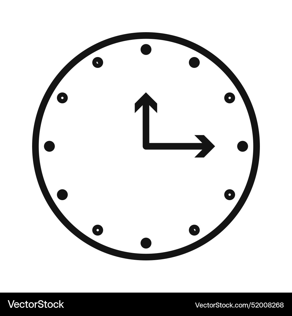 Nine o clock icon ideal for time management tools Vector Image