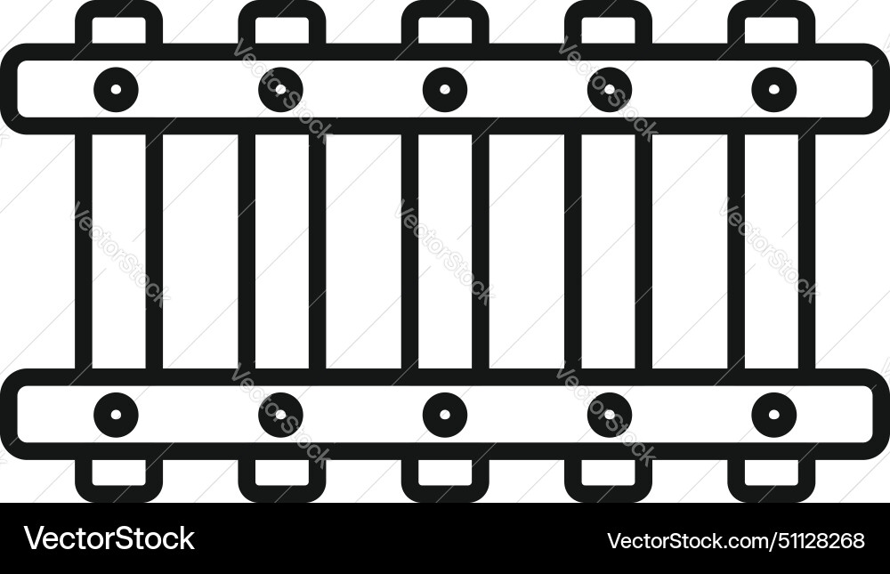 Open railway icon outline control track Royalty Free Vector