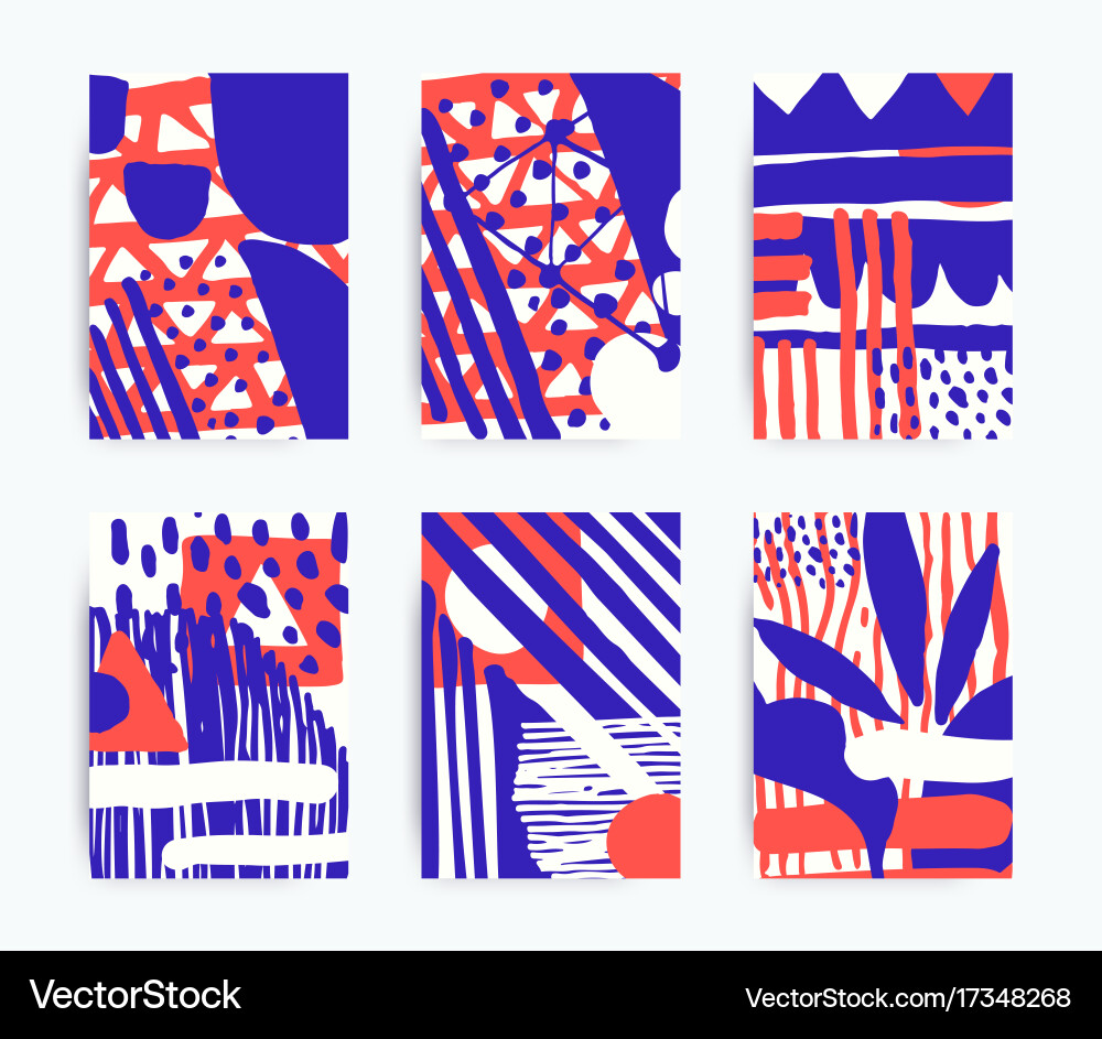 Set of decorative handmade backgrounds Royalty Free Vector