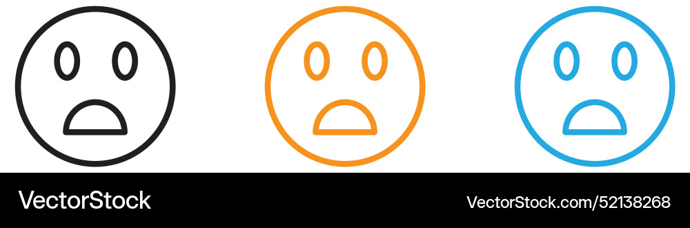 Shocked face logo set collection for web app ui Vector Image