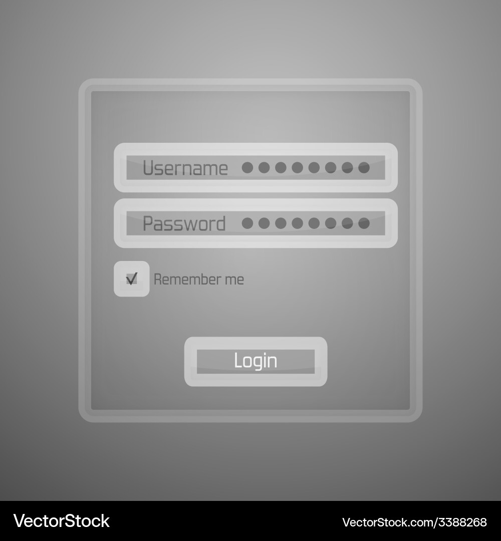 Transparent Glass Login Form Royalty Free Vector Image
