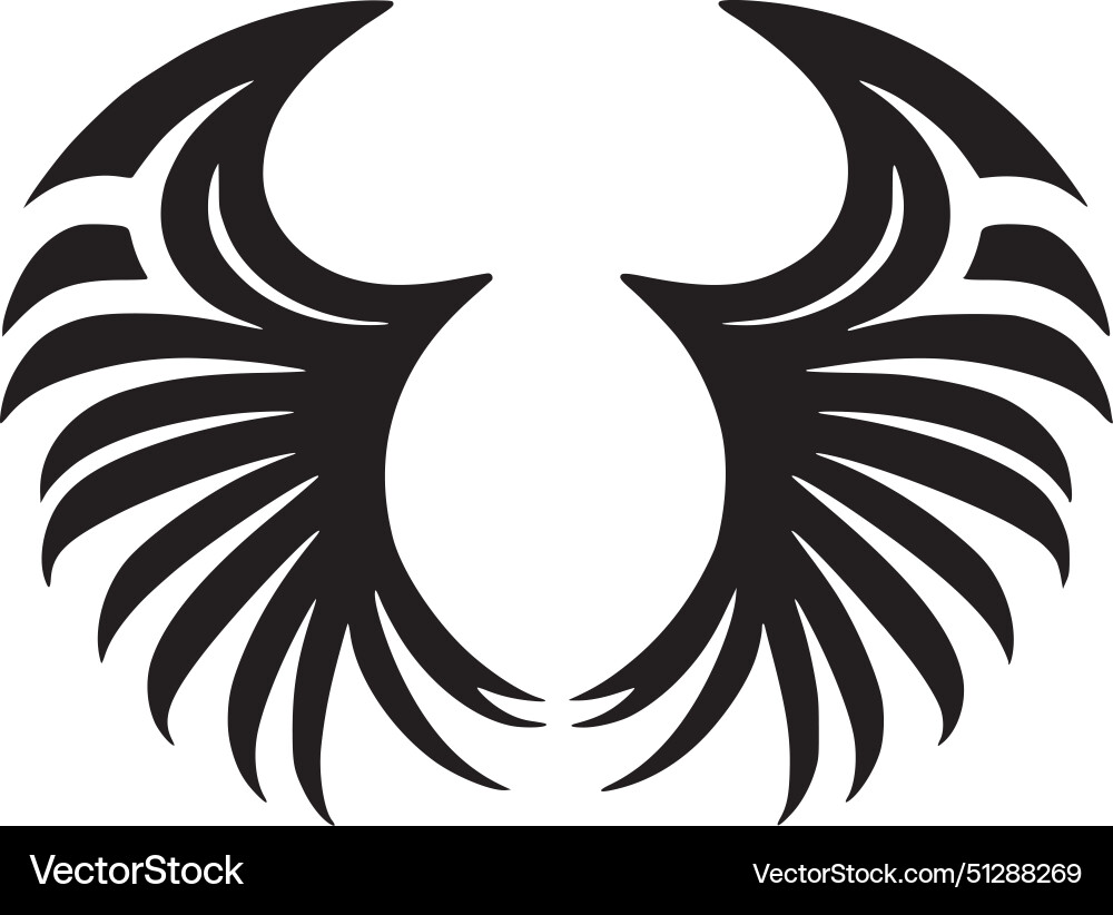 Angel wings - black and white isolated icon Vector Image