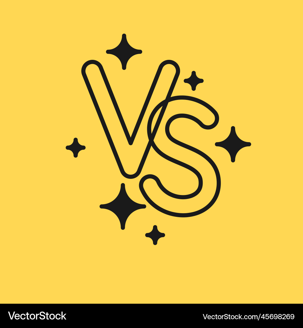 Bright symbols of confrontation vs Royalty Free Vector Image