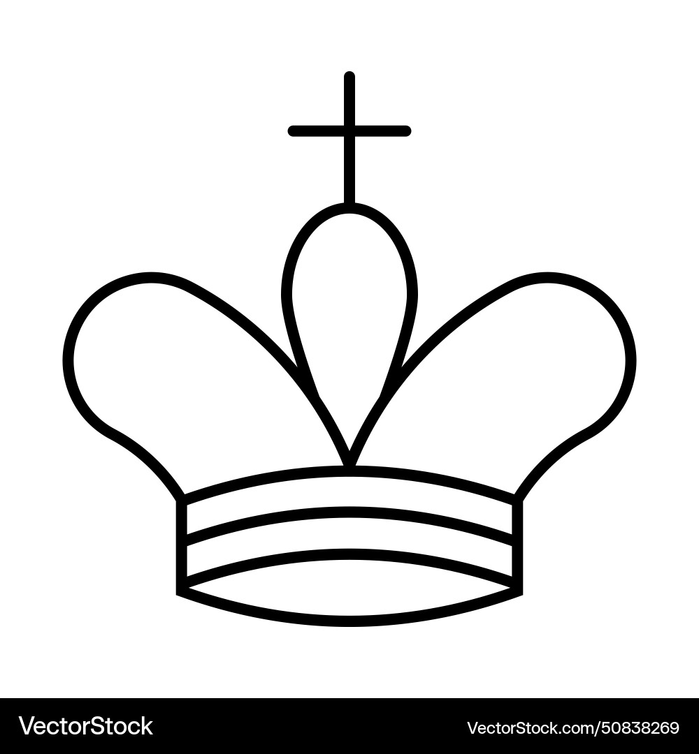 Chess piece king crown with cross symbol Vector Image